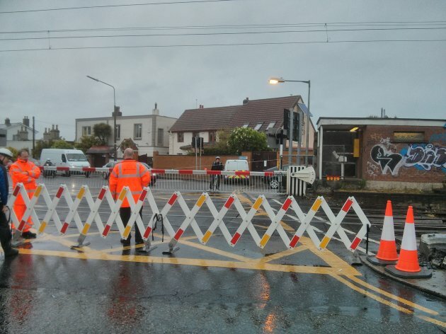 Delays to traffic and rail services after car smashed through Merrion Gates